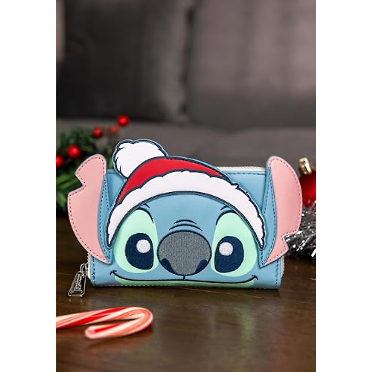 Disney: Lilo & Stitch - Stitch Holiday Snow Angel Glitter Zip Around Wallet