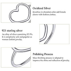 MUNDELL Sterling Silver 925 Simple Minimalist Heart Finger Rings for Women Wedding Engagement Statement Jewelry