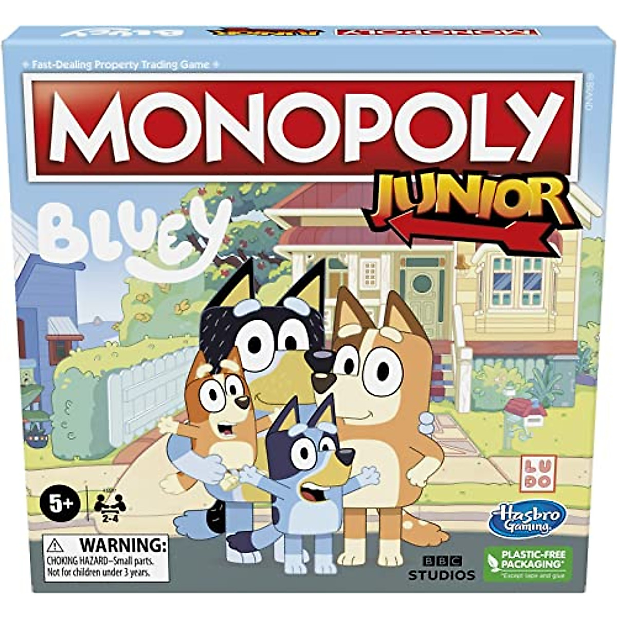 Monopoly Junior: Bluey Edition Board Game for Kids Ages 5+, Play as Bluey, Bingo, Mum, and Dad, Features Artwork from The Animated Series (Amazon Exclusive)
