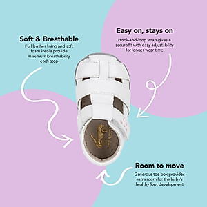 See Kai Run - Brook III Sandal for Infants, White/Pink, Infant 6