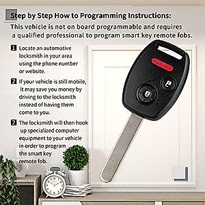 Keyless Entry Remote Car Key Fob Replacement Fits Fob for Honda 2005 2006 2007 2008 Pilot Replacement for CWTWB1U545