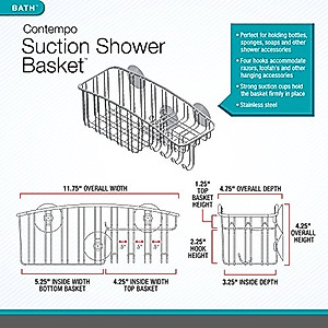 Spectrum Diversified Bathroom Contempo Shower, Stainless Steel, Basket w/Hooks