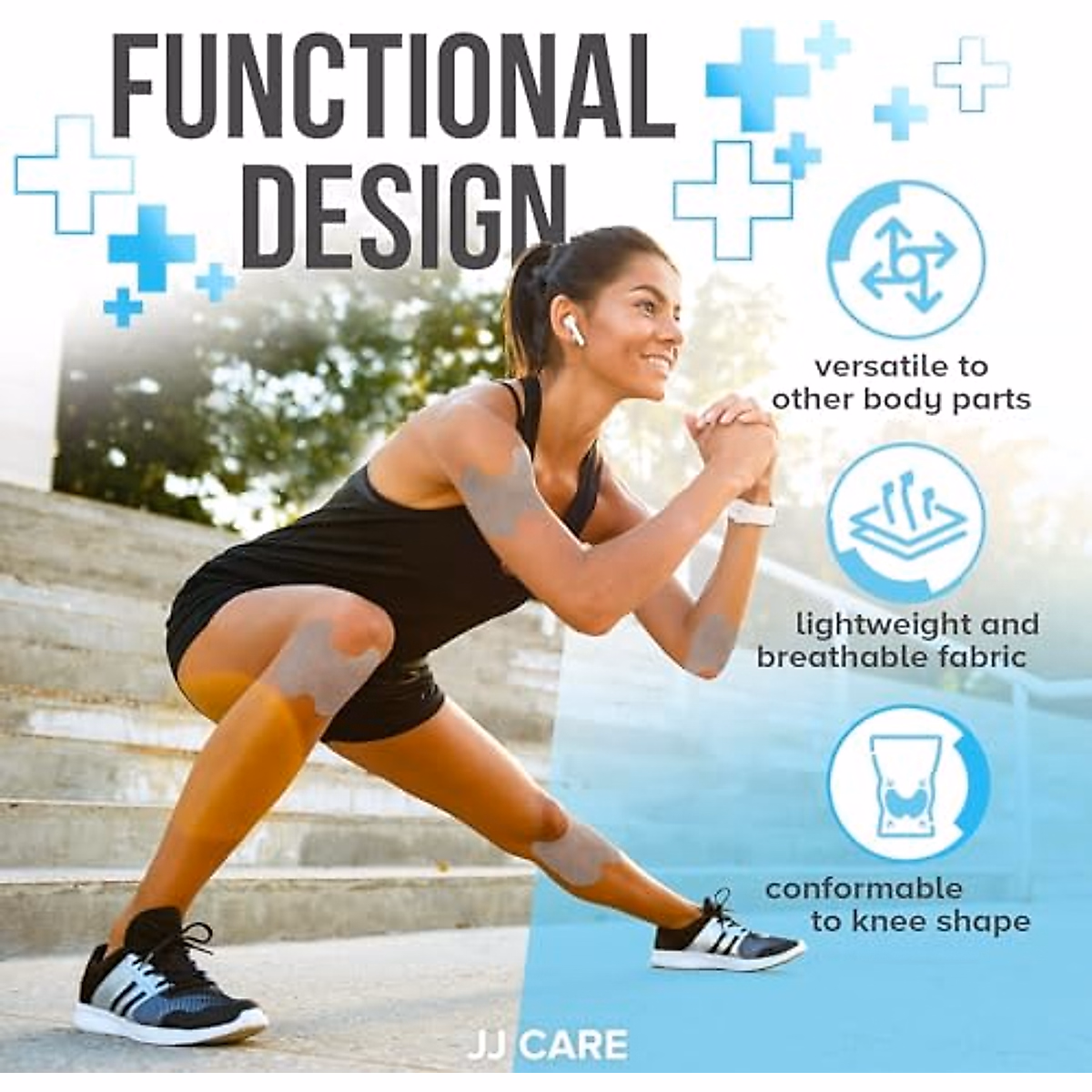 JJ CARE Knee Patches - 14 Pcs Knee Patches for Pain Relief Extra Strength - 5.5" x 3.9" Pain Relief Patch for Knee, Knee Pain Relief Patch for Arthritis, Inflammation, Sciatica, Muscle & Joint