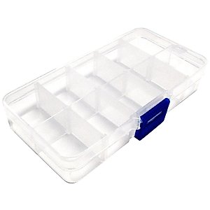 Linpeng Clear Plastic Organizer Box, Adjustable Compartment Dividers, Beads Pills Storage Box 10 Grids, DIY Craft Supplies, Gift for Beaders, Pack of 2