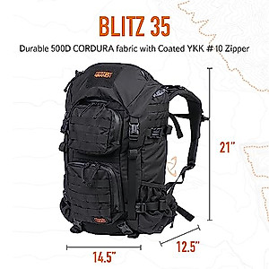 Mystery Ranch Blitz 35 L/XL Backpack - Easy Traveling Use, Black