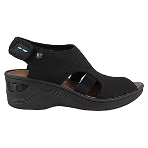 Bzees Women's Dream Sandal, Black Mesh, 8 M US