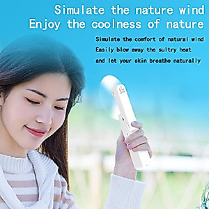 Dalontun Battery Operated Personal Fan Desk Handheld 3 speeds Portable 800Mah Usb Mini Foldable Desktop Fan Rechargeable Home Office Hands Free Clip Speed Small Cooling Adjustable Table Travel(White)