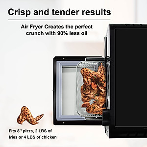 Calody 12.7 QT Air Fryer, 16-in-1 Air Fryer Toaster Oven Combo with One-Touch Preset Cooking Functions, LED Display Screen, Visible Window, Recipe and 6 Accessories Included, 1600W