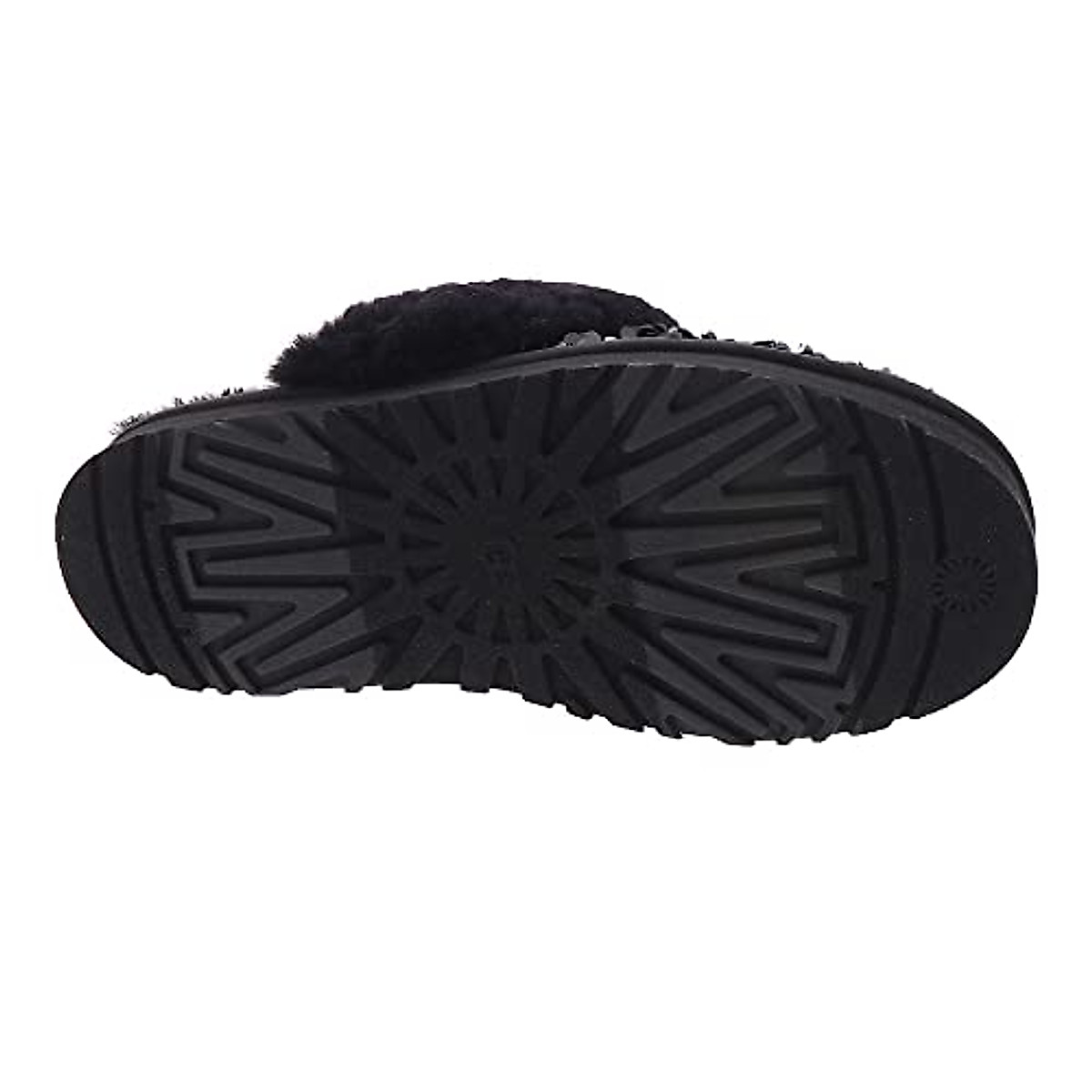 UGG Unisex-Child Funkette Chunky Sequin Slipper, Black, 6 Big Kid