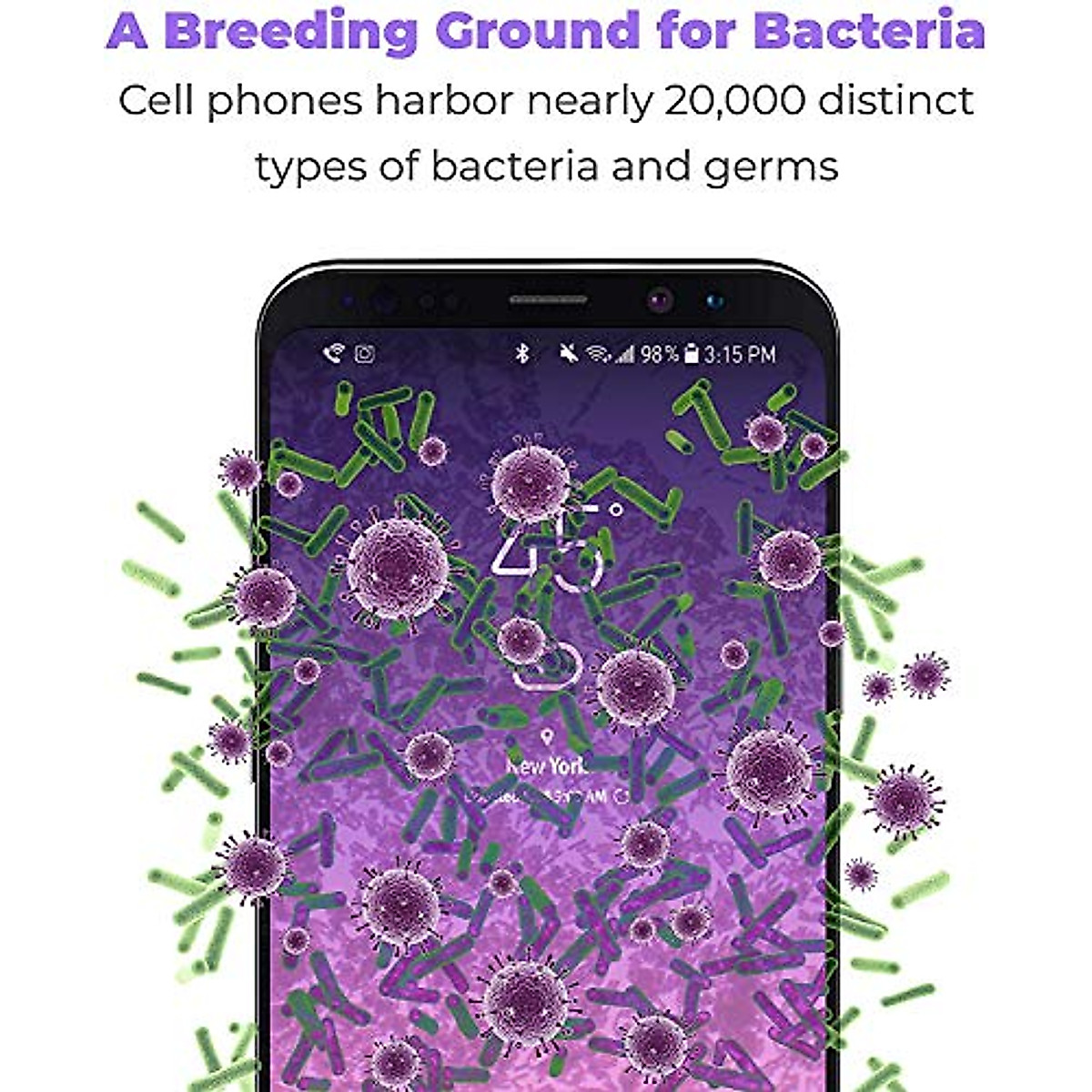 Homedics UV Clean Portable Sanitizer – Rechargeable UV Light Sanitizer and Sterilizer Box - Kills 99.9% of Airborne Contaminates, Fits Masks, Makeup Brushes, Glasses, Cell Phones, Keys, Black