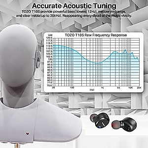 TOZO T10S 2022 Version Bluetooth 5.2 Earbuds True Wireless Stereo Earphones IPX8 Waterproof in Ear Wireless Headphones Built in Mic Headset with Environmental Noise Canceling for Running Sport