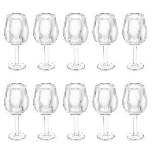 NUOBESTY 10Pcs 1: 12 Dollhouse Cocktail Glasses Wine Glasses Mini Beer Cups Miniature Drinking Water Cups Model for Dollhouse Food Kitchen Accessory Bar Decor (White)