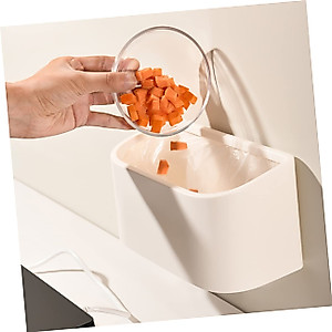 Healeved Simple Trash Bin Wall-Mounted Trash Can White Trash Bin Cabinet Sink Pp