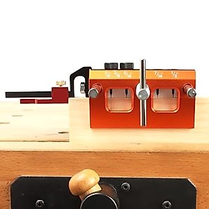 O'SKOOL Self Centering Dowel Jig Kit Drilling Guide Bushings Set 6 inch Wood Wide Capacity Doweling Jig Puncher Locator Joints Tool