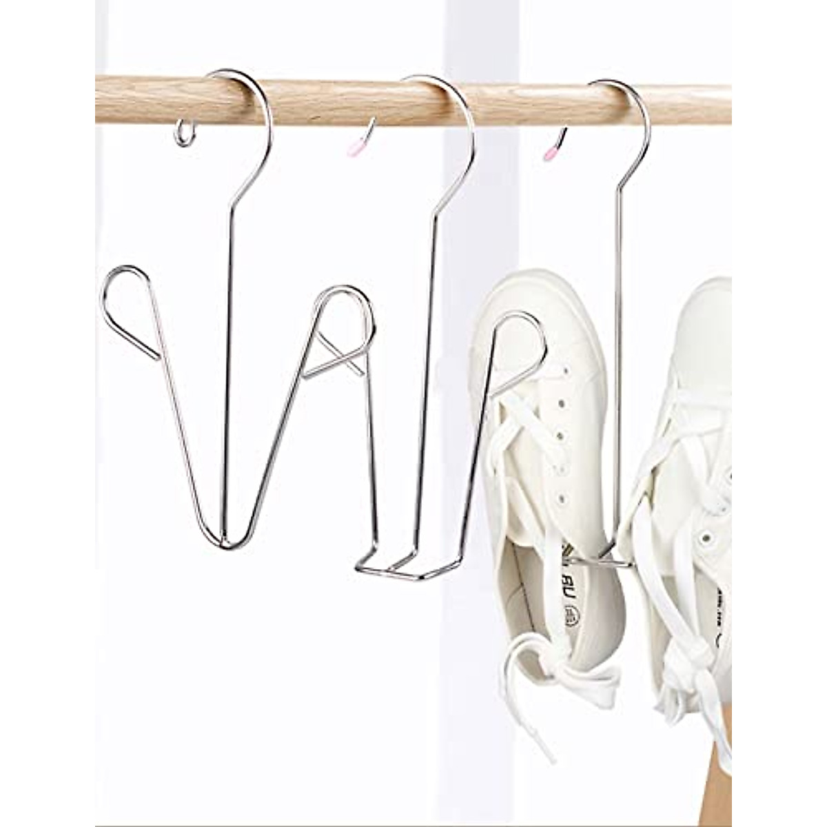 【3-Pack】 Waikas Space Saving Hangers for Shoes, 23cm, 304 Stainless Steel