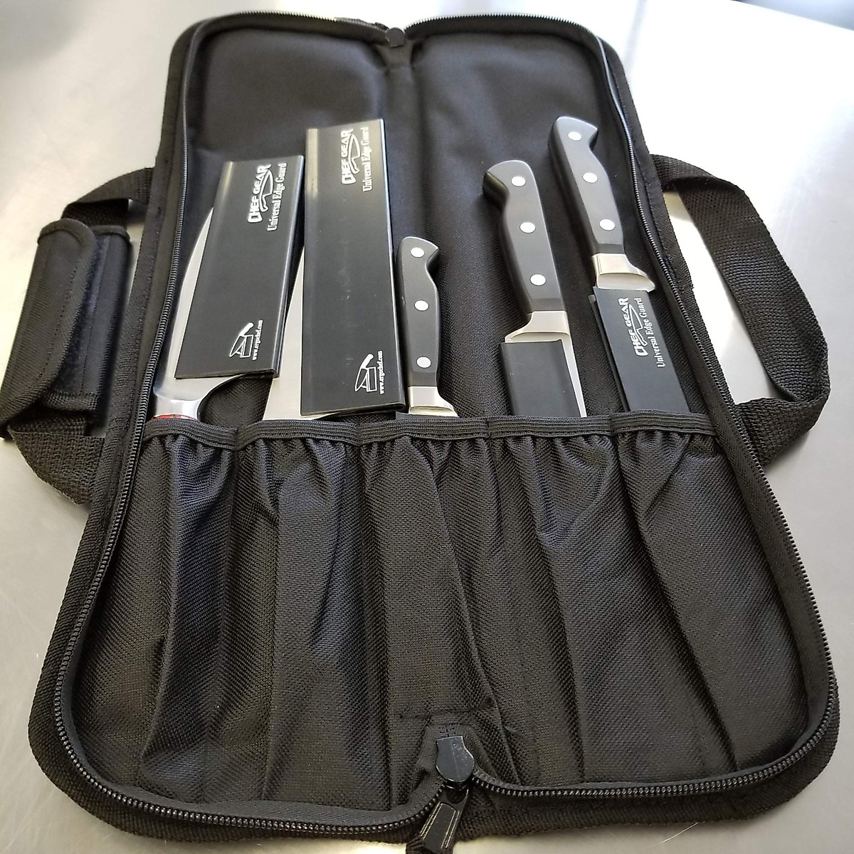 Ergo Chef, Black 5-Pocket Padded Chef's Knife Roll Bag, Bifold