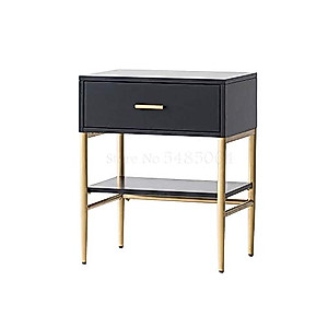 WALNUTA Nordic Light Luxury Bedside Table Simple Modern Bedroom Storage Cabinet Bedside Cabinet Net Red Black Drawer Ins Cabinet