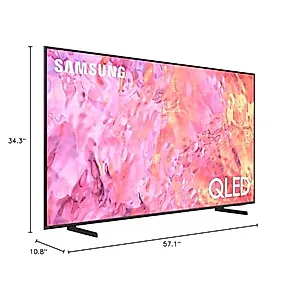 SAMSUNG QN65Q60CAFXZA 65" QLED 4K Quantum HDR Dual LED Smart TV with an Austere 5S-4KHD2-2.5M V-Series 2.5m Premium 4K HDR HDMI Braided Cable (2023)(USED)