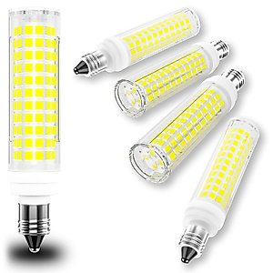TAIYALOO E11 LED Bulb 100W Halogen Bulbs Equivalent,T4 Mini Candelabra LED Bulb Dimmable,Daylight White 6000K,10W 1000LM JDE11 120V 100W LED for Ceiling Fans,Chandeliers,Cabinet Lighting,4 Pack