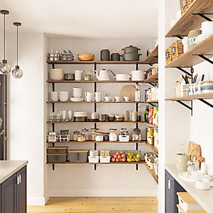 Wallniture Forme 60 inch Long x 10 in Deep Rustic Floating Shelves for Wall, Wall Book Shelves for Living Room, Wall Shelves Home Office, Laundry Room, Wall Shelf Set of 3, Burnt, Wood