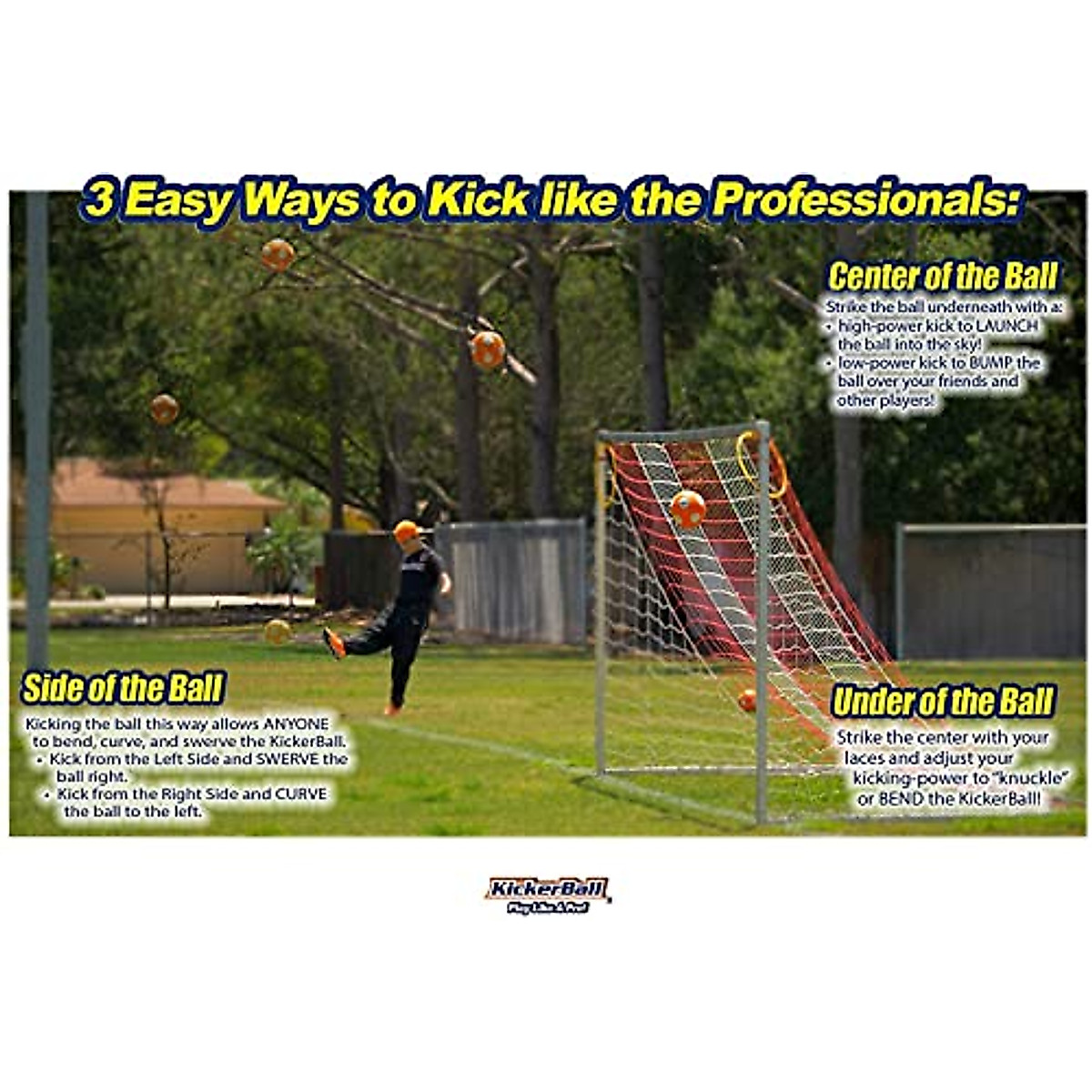 Kickerball Swerve and Curve Size 4 Soccer Ball, Soccer Training Ball with Special Panels to Play Like A Pro, Outdoor and Indoor Soccer Ball, Fun Soccer Ball for Kids and Adults