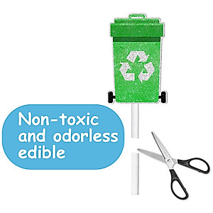 18pcs Green Glitter Dessert Cupcake Topper Garbage Truck Trash Cans Truck Waste Management Recycling Theme Decorations Boy Girl Happy Birthday Party Decor Supplies