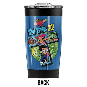 Logovision Teen Titans Go! T Stainless Steel Tumbler 20 oz Coffee Travel Mug/Cup, Vacuum Insulated & Double Wall with Leakproof Sliding Lid | Great for Hot Drinks and Cold Beverages