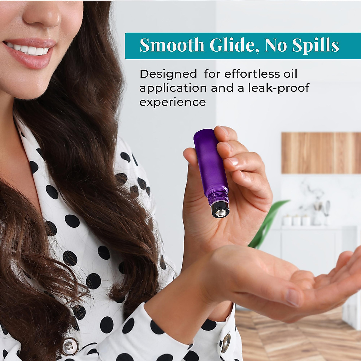 Your Oil Tools 10 Pack Essential Oil Roller Bottles, 10ml Empty Purple Frosted Glass Roll-on with Leak Guard Stainless Steel Roller Balls & Black Caps for oils and perfume