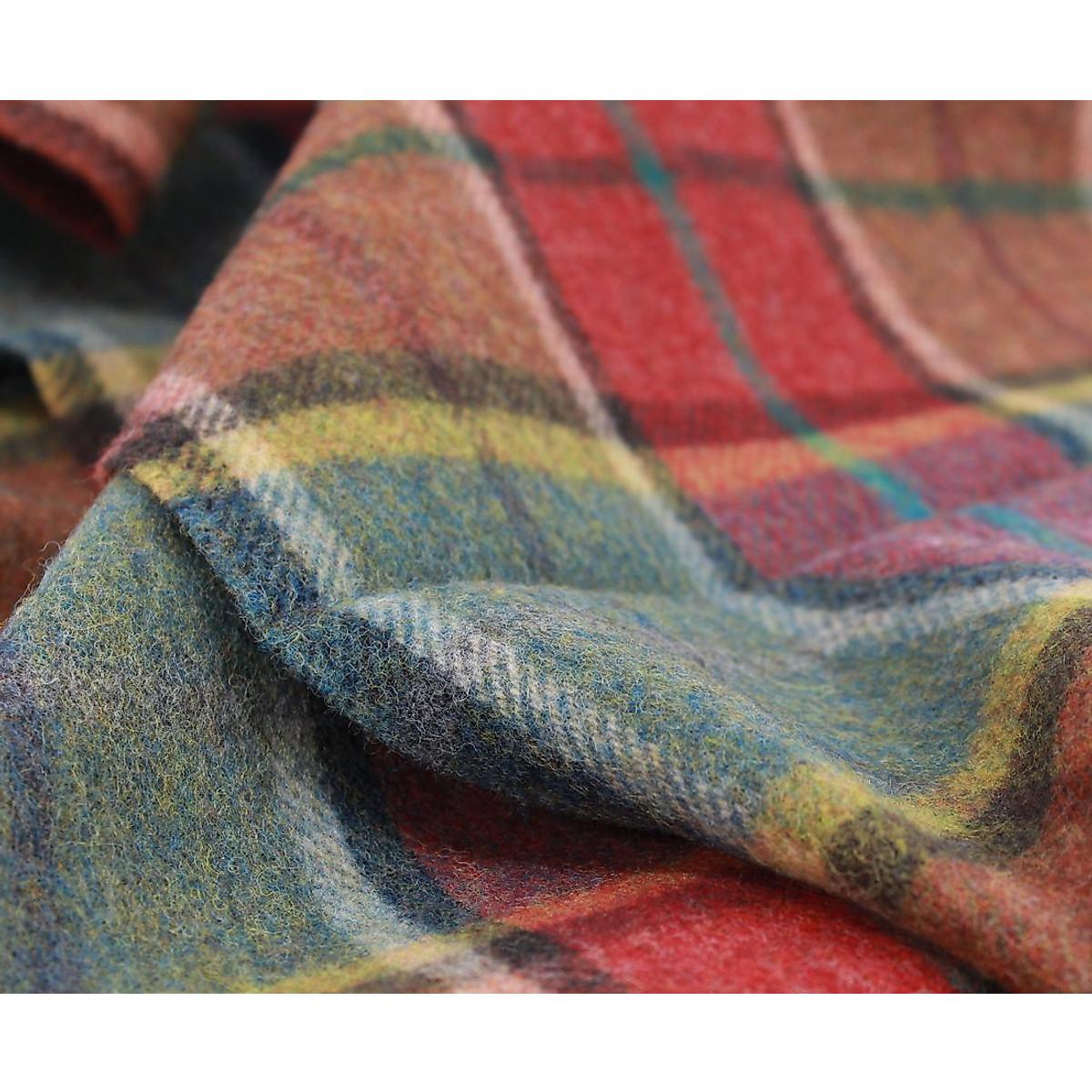 Biddy Murphy 100% Irish Lambswool Plaid Scarf, Soft & Warm, Celtic Tartan Pattern, Earthtone