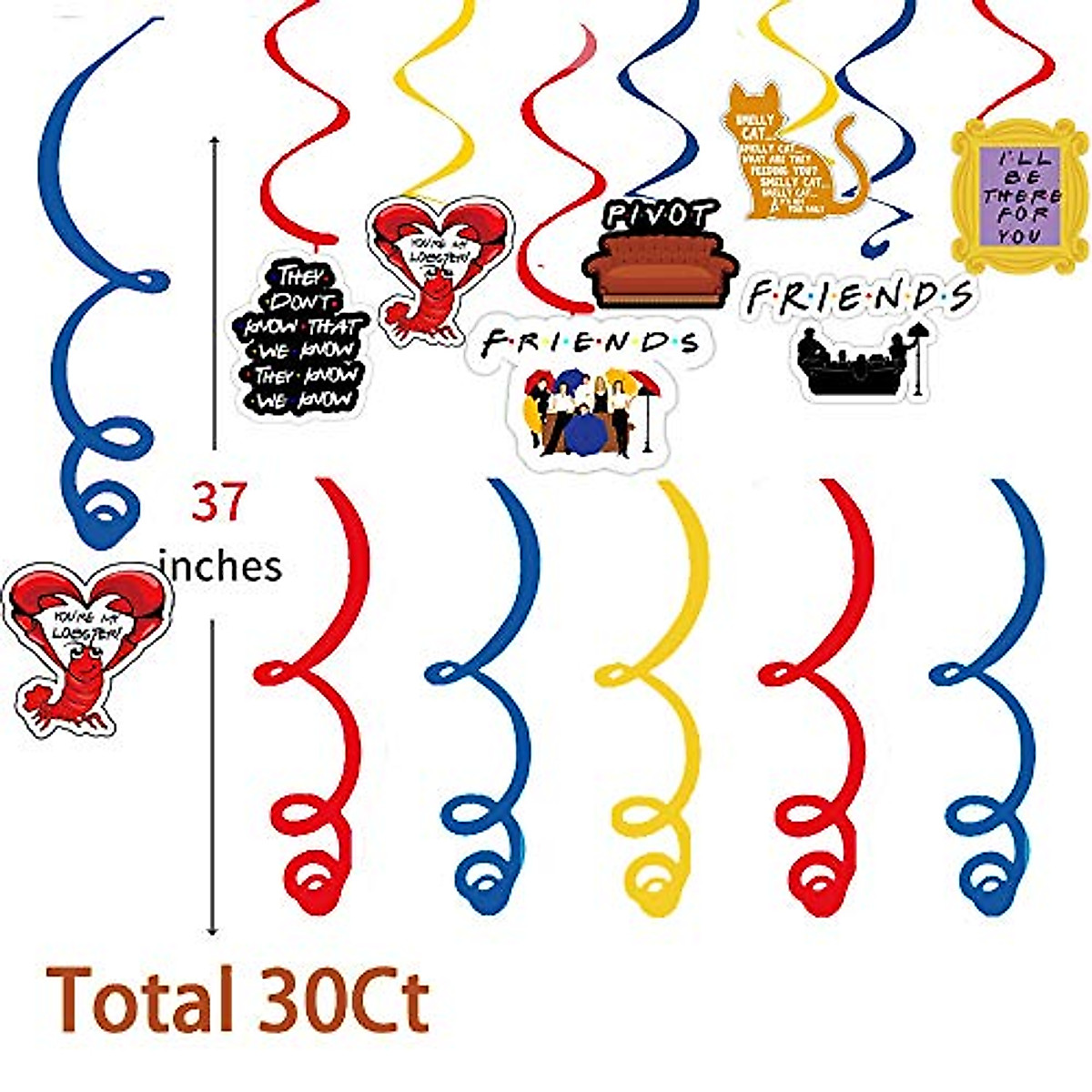 30Ct Friends TV Show Party Hanging Decorations, Friends Theme Friends Fan Birthday Party Decorations Supplies