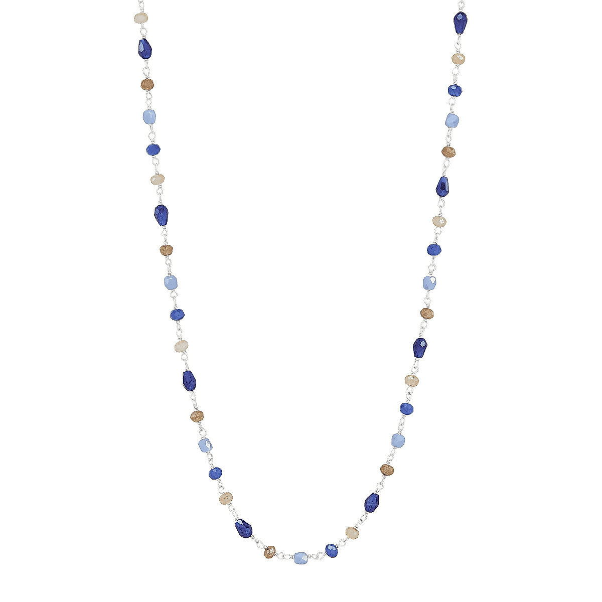 Silpada 'Blue Skies' Glass Bead Necklace in Sterling Silver, 16" + 2"