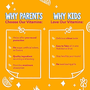 Feel Great Liquid Multivitamin for Kids | Orange Flavored Vegetarian & Sugar Free Kids Liquid Vitamin | Essential Kids Vitamins & Immune Support for Kids | 30 Day Supply