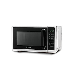 COMMERCIAL CHEF Small Microwave 0.9 Cu. Ft. Countertop Microwave with Digital Display, White Microwave & 10 Power Levels, Outstanding Portable Microwave with Convenient Pull Handle Door
