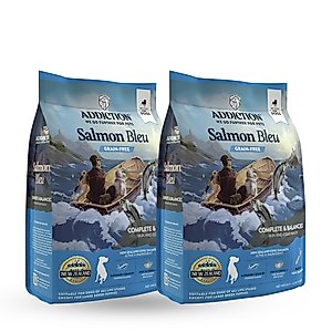 Addiction Salmon Bleu Grain-Free Dry Dog Food Formula - New Zealand King Salmon, Probiotic-Rich Fruits & Vegetables, Fish Oil for Healthy Skin & Coat, Ideal for Dogs of All Life Stages 4lb - 2 Packs