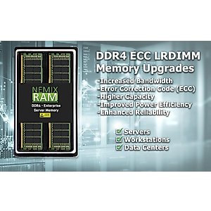 NEMIX RAM 512GB (8X64GB) DDR4 2133MHZ PC4-17000 4Rx4 1.2V 288-PIN ECC LRDIMM Load Reduced Server Memory KIT