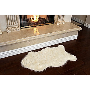 Nouvelle Legende® Faux Fur Sheepskin Premium Rug Single (23 in. X 40 in.) White