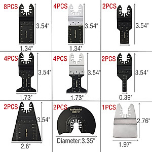 Ettonsun 31PCS Universal Metal Wood Oscillating Multitool Quick Release Saw Blades Fit Fein Multimaster Porter Cable Black & Decker Bosch Craftsman Ridgid Ryobi Makita Milwaukee Rockwell