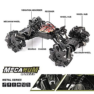 LOOZIX 1:16 Alloy Gesture Sensing Remote Control Car, Hand Controlled 360° Rotating 4WD 2.4Ghz RC Monster Trucks Stunt Vehicle Rechargeable Batteries for Kids