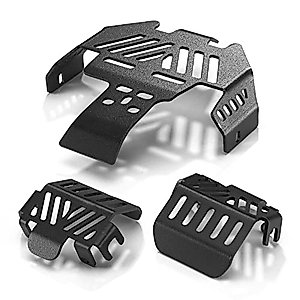 1/10 RC Chassis Armor Set for TRX-4 Car, Stainless Steel Skid Plate for TRAXXAS TRX4 Sport Body (Podwer Spray), Link Shock Axle Protector for Bronco K5 Blazer Defender 92076-4 82046-4