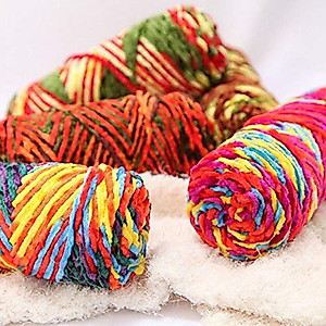 5 Skeins Soft Velvet Yarn Crochet Knitting Yarn Fluffy Chenille Yarn Hand Knit Yarn DIY Bag Sweater Scarf Hat Yarn Knitting Materials Gray White Black