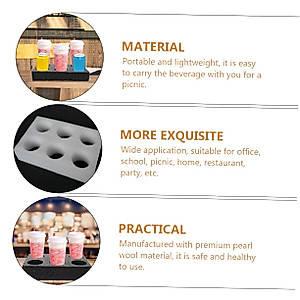 Alipis 6 Pcs Milk Tea Cup Holder to Go Drinks Carrier Cup Holder Trays Six-Holes Cup Holder Packing Trays Glass Car Cup Holder Drink Carrier Tray Universal Pearl Cotton Tea Set re-usable