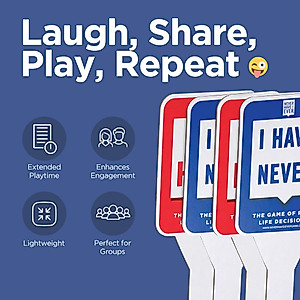 Never Have I Ever Card Game Paddles, Maximize The Fun of Playing Cards, 10 Physical I Have and I Have Never Paddles, Portable Adult Games for Game Nights, Vacations, Family Gatherings, Ages 17+