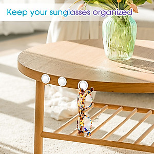 Hariendny 8 Pack Sunglasses Organizer Wall Mounted Sunglasses Holder Wall Hanging Glasses Organizer Eyeglass Holder (White)