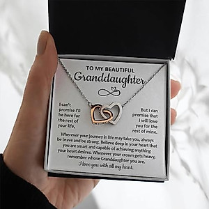 DsmStore Ltd To My Granddaughter Necklace, Gifts From Grandma Grandmother Or Grandpa Grandfather, Jewelry For Birthday Standard Box Polished Stainless Steel & Rose Gold Finish