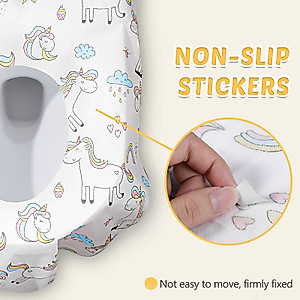 Mimorou 40 Pcs Toilet Seat Covers Disposable for Kid Toddler Extra Large Paper Potty Seat Cover Potty Training Liners Individually Wrapped Portable Toilet Seat Cover for Travel (Unicorn Style)