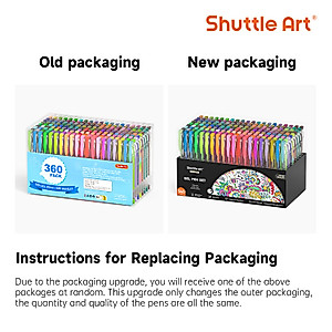 360 Pack Gel Pens Set, Shuttle Art 180 Colors Gel Pen Set Plus 180 Color Refills Perfect for Adult Coloring Books Doodling Drawing Art Markers