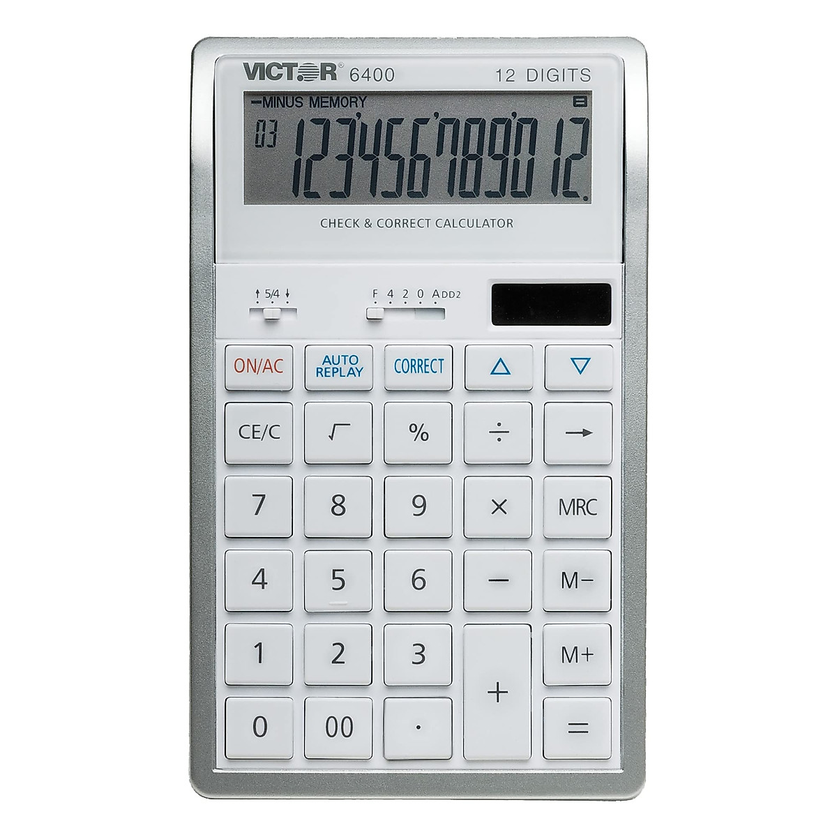 Victor 12-Digit Check and Correct Desk Calculator, White