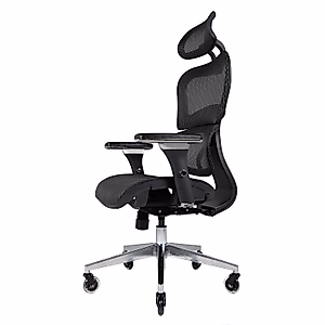 Nouhaus Ergo3D Ergonomic Office Chair - Rolling Desk Chair with 4D Adjustable Armrest, 3D Lumbar Support and Blade Wheels - Mesh Computer Chair, Office Chairs, Executive Swivel Chair (Black)