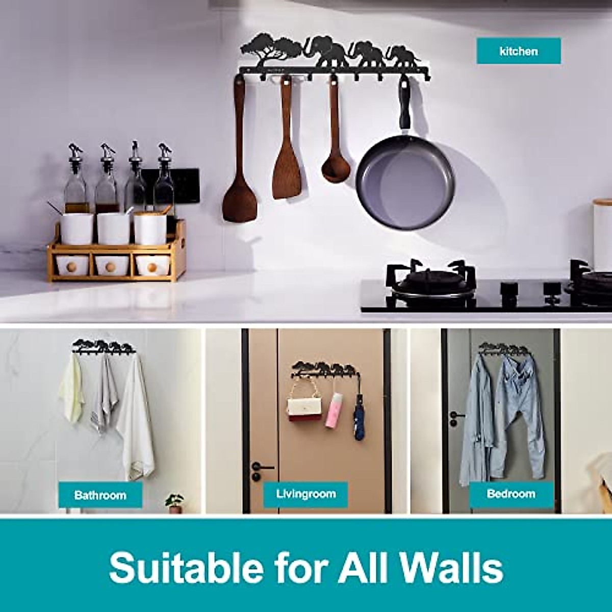 Autoly, Coat Rack Wall Mount Door Hanger Hook is Installed Against The Wall, and Coat Hanger Wall can Tidy up The Room. Coat Hooks Wall mounted9 Hooks 2 Pieces