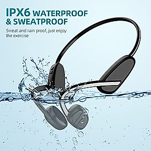 Eixpdaye Bone Conduction Headphones Bluetooth 5.3 Open Ear Headphones Waterproof 8 Hours Long Battery Life Wireless Earphones with Mic Headset for Running, Cycling, Driving, Sports, and Fitness